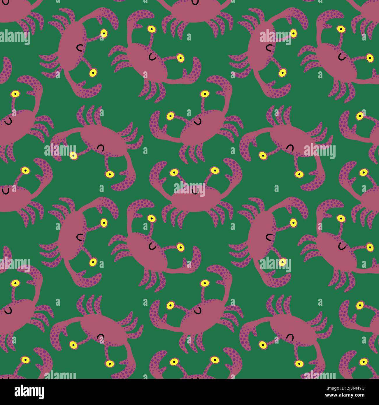 Summer sea seamless crabs pattern for fabrics and textiles and ...