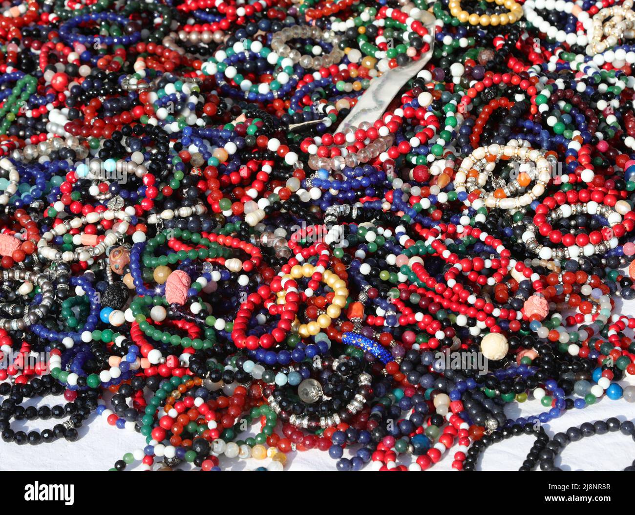 many beaded bracelets for sale in the stall at the market of fashion ...