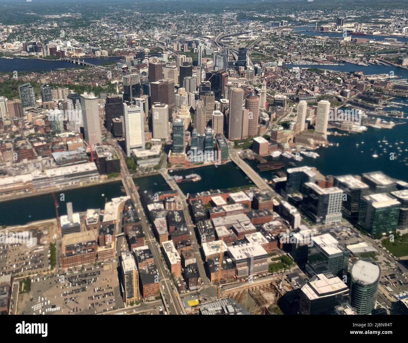May 17, 2022, Boston, Massachusetts, USA: aerial photograph of Boston ...