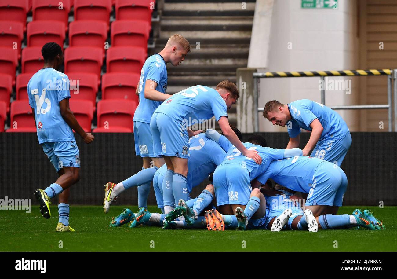 Coventry City's U23's Marco Rus celebrates his goal during the ...