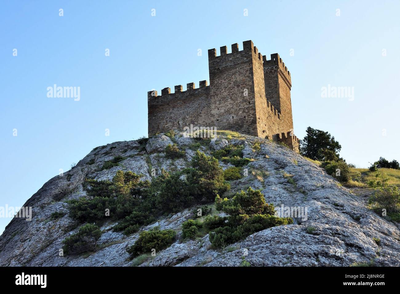 SUDAK, CRIMEA – JUNE 10, 2019: Genoese fortress of the 14th century in ...