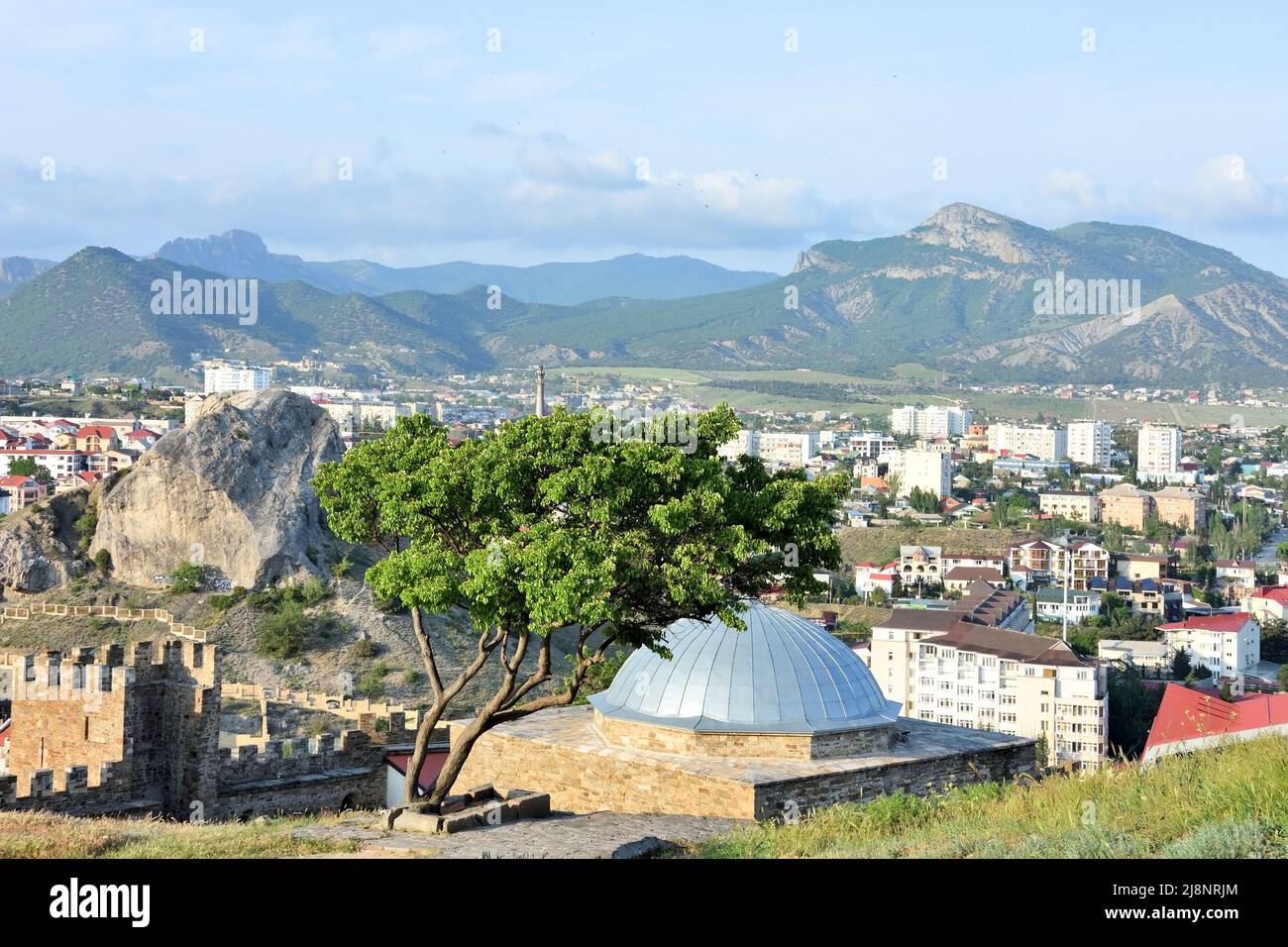 SUDAK, CRIMEA – JUNE 10, 2019: Genoese fortress of the 14th century in ...