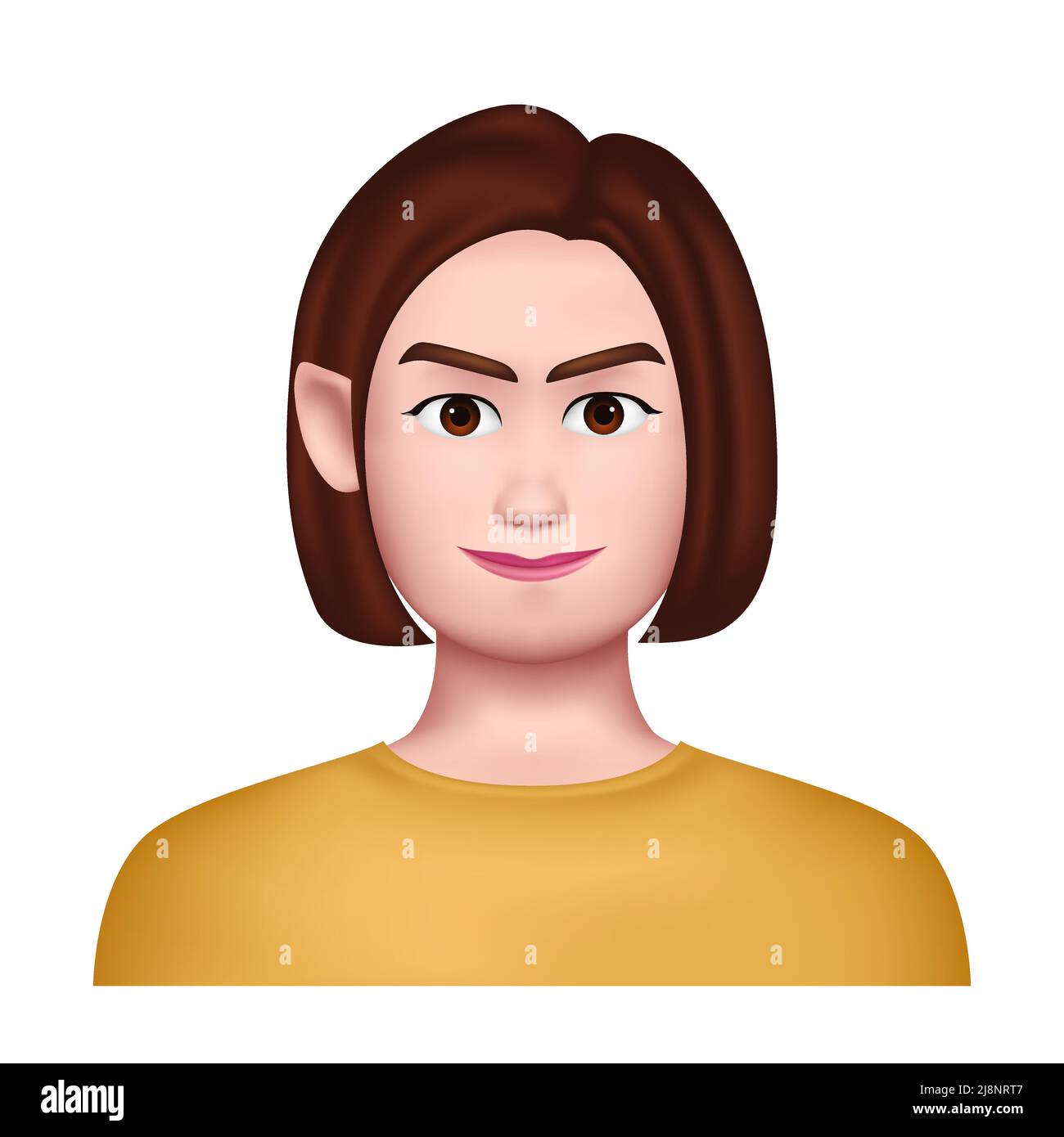 Isolated Woman Avatar. 3D Colorful Graphics. Vector illustration Stock ...