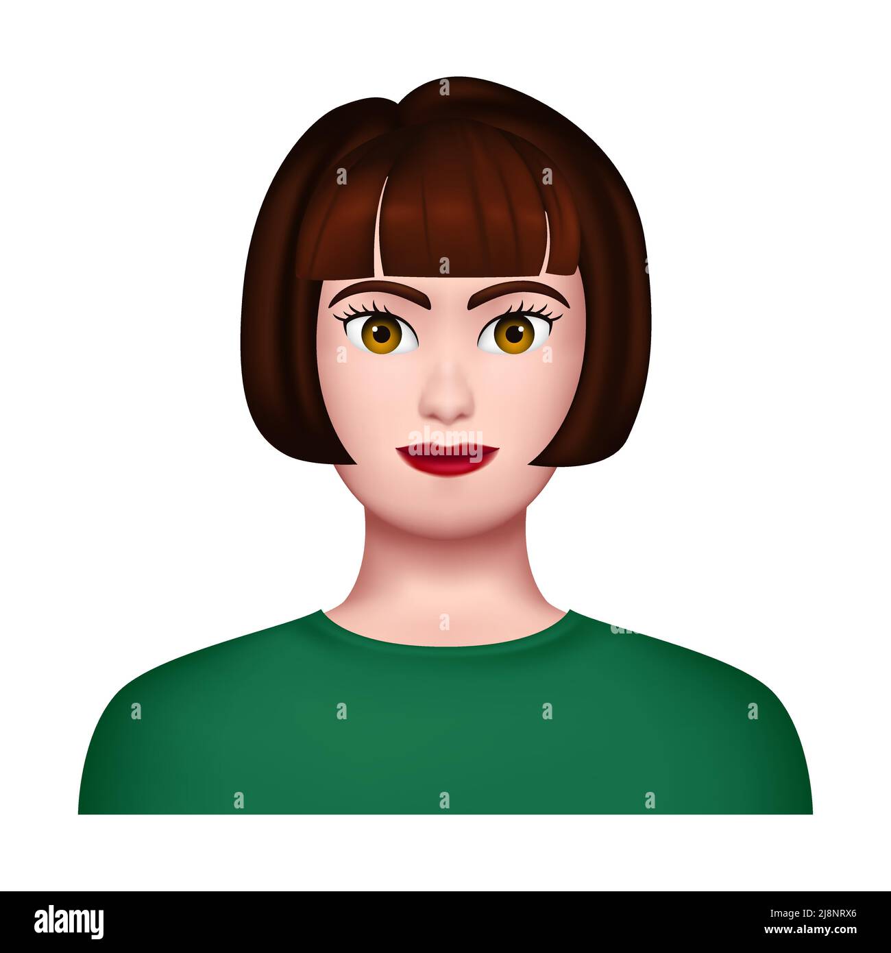 3D Graphic Avatar. Woman Profile Picture. Vector illustration Stock ...