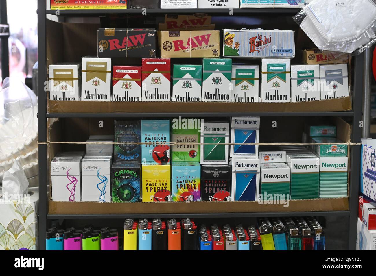 Tobacco products and cigarettes, including menthols in green packages ...