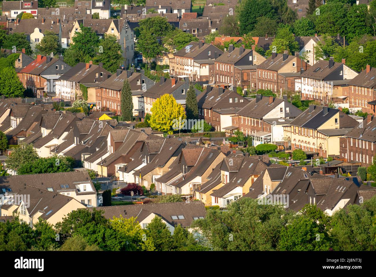 Housing estate in the countryside, terraced houses, apartment buildings ...