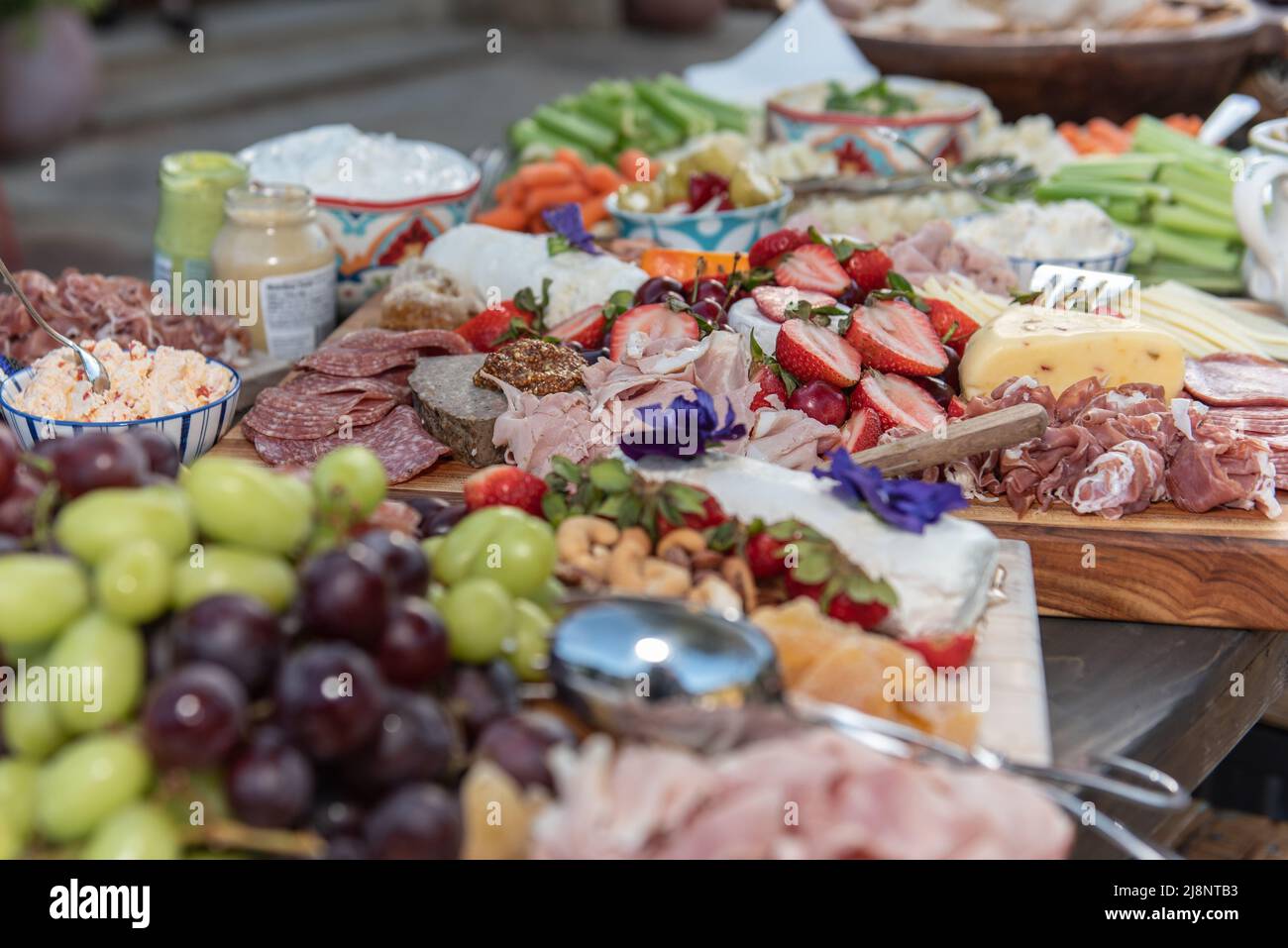 Sliced strawberries are at the center of this delicious buffet ...