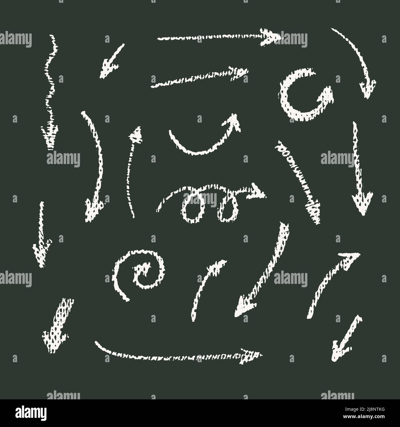 Vector hand drawn chalk arrows icons set on the blackboard Stock Vector ...