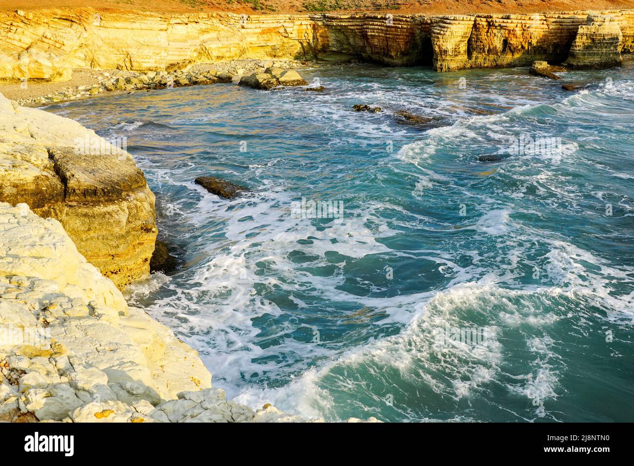 Beautiful view of the Mediterranean gulf with turquoise blue waters and ...