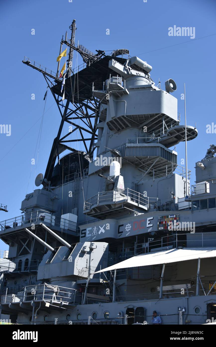 San Pedro, CA. USA. 2/28/2022. U.S.S. Iowa BB-61. U.S. Iowa BB-61 ...
