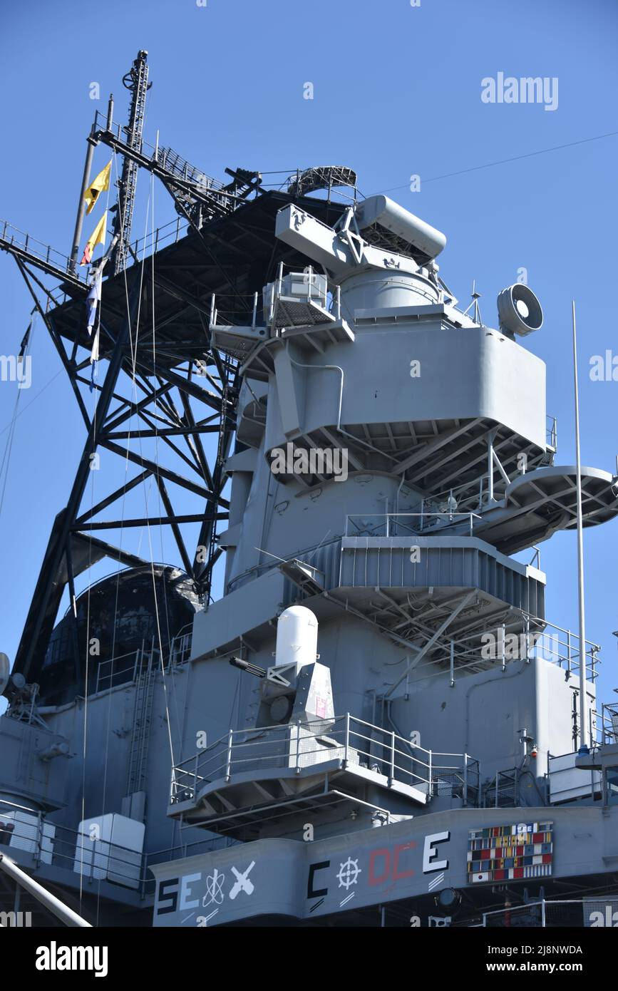 San Pedro, CA. USA. 2/28/2022. U.S.S. Iowa BB-61. U.S. Iowa BB-61 ...
