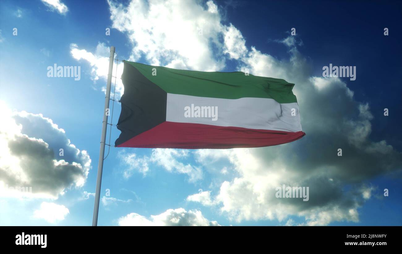 Kuwait waving flag animation hi-res stock photography and images - Alamy