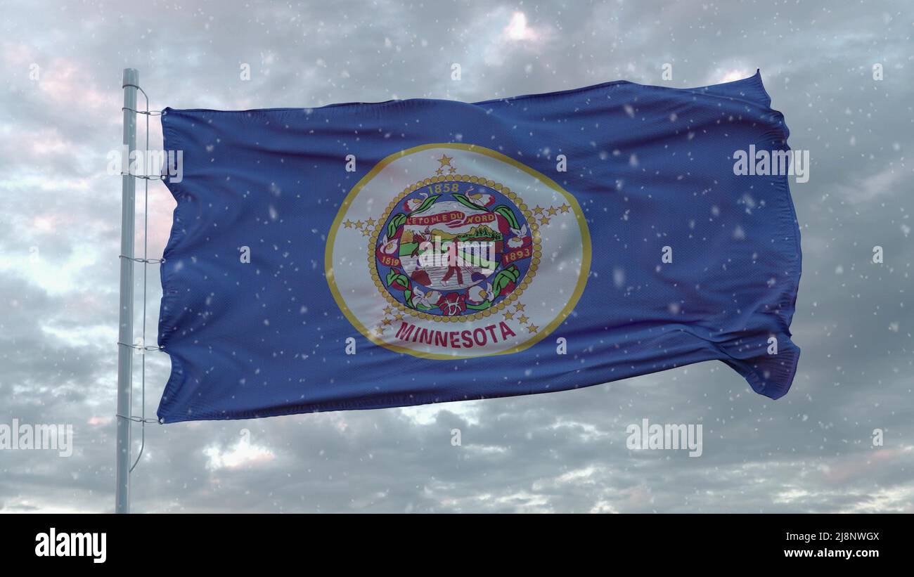 Minnesota winter flag snowflakes hi-res stock photography and images ...