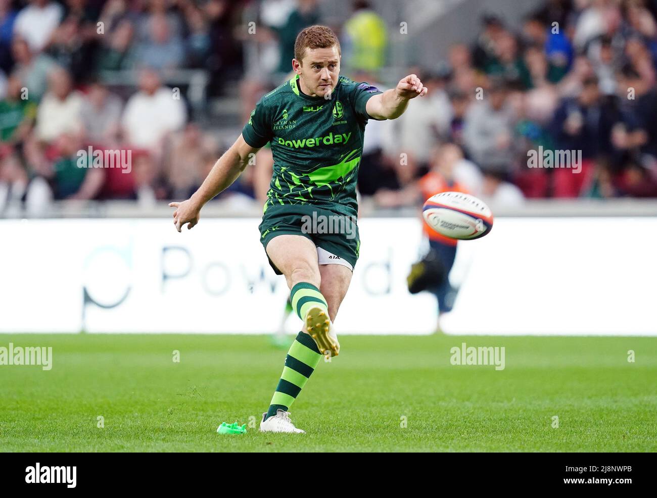 London Irish's Paddy Jackson kicks a penalty during the Premiership ...