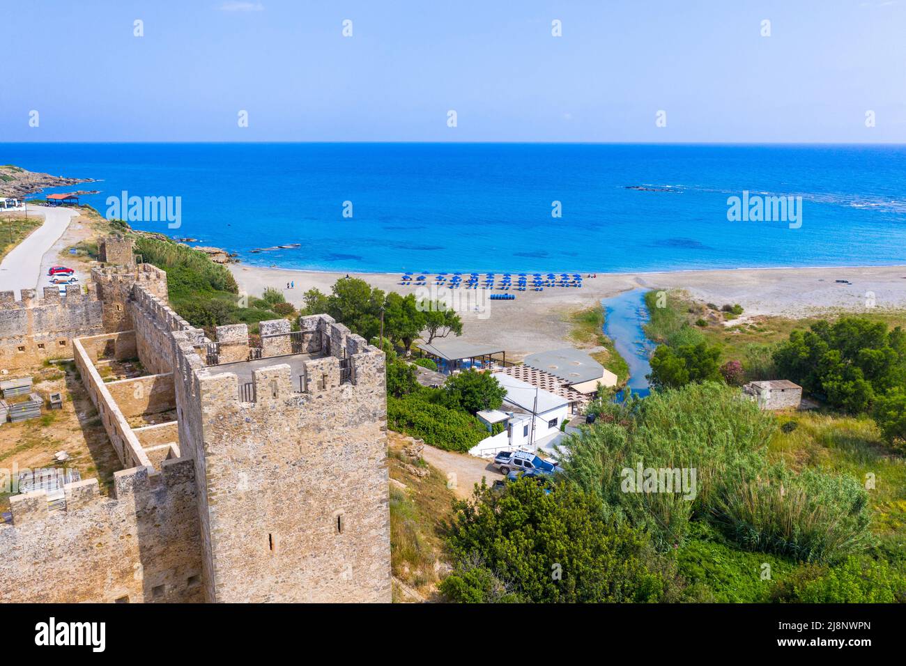 Castle at Frangokastello beach, Crete, Greece Stock Photo - Alamy