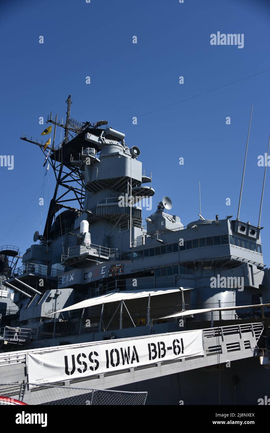 San Pedro, CA. USA. 2/28/2022. U.S.S. Iowa BB-61. U.S. Iowa BB-61 ...