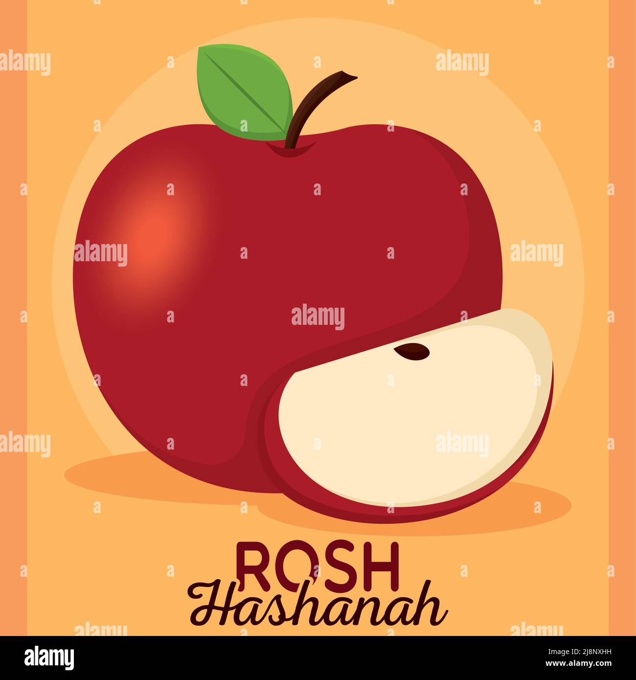 Poster apple rosh hashanah vector illustration Stock Vector Image & Art ...