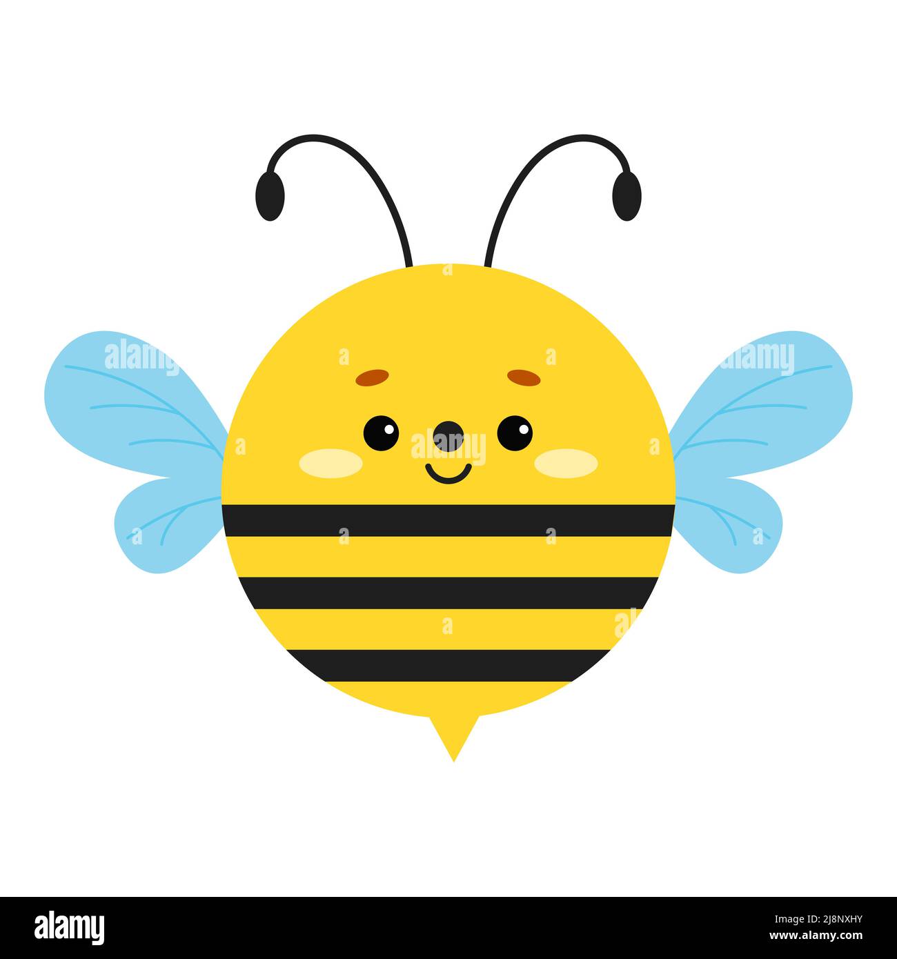 Circle bee animal face icon isolated on white background Stock Vector ...