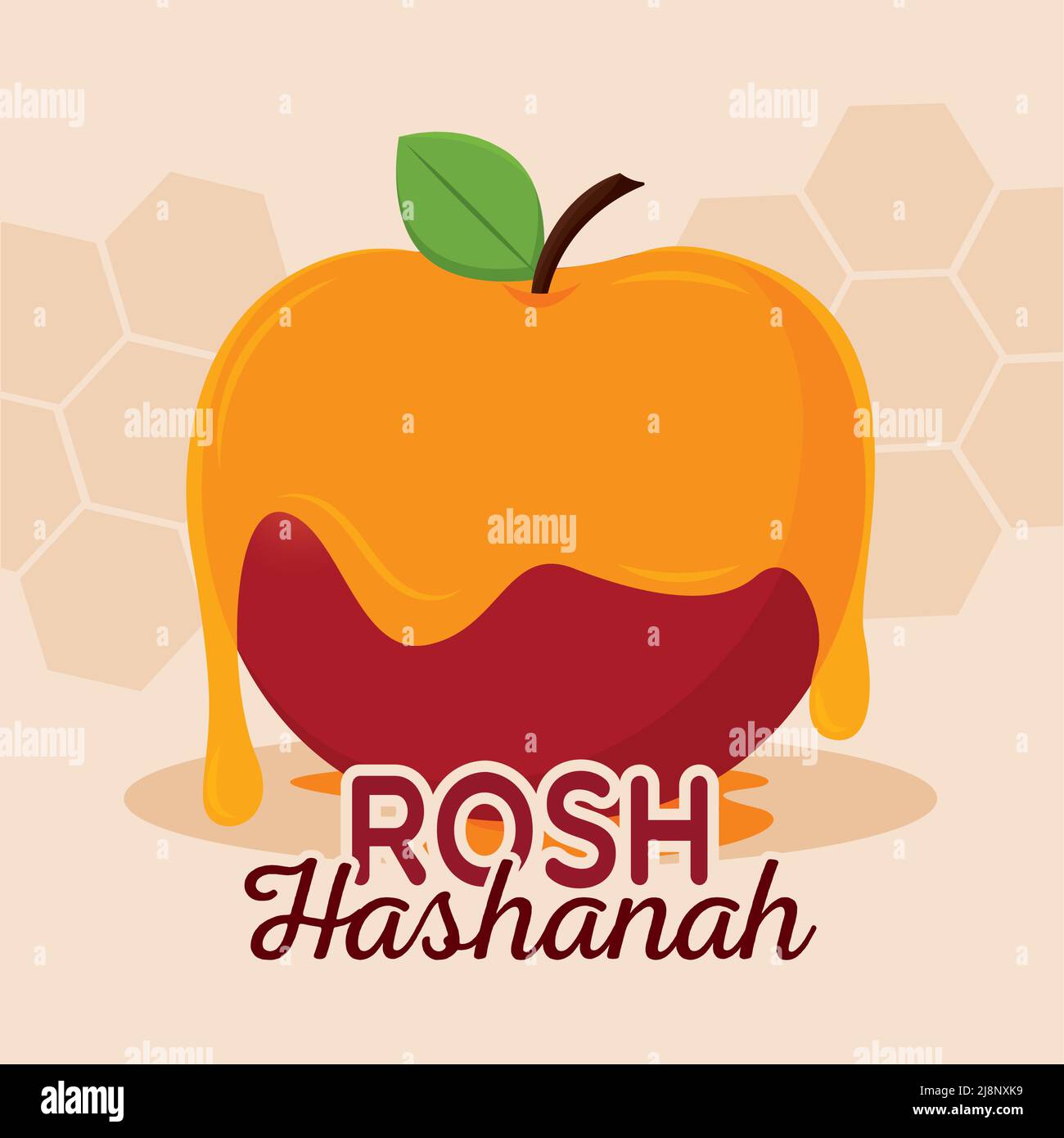 Poster honey apple rosh hashanah vector illustration Stock Vector Image & Art - Alamy