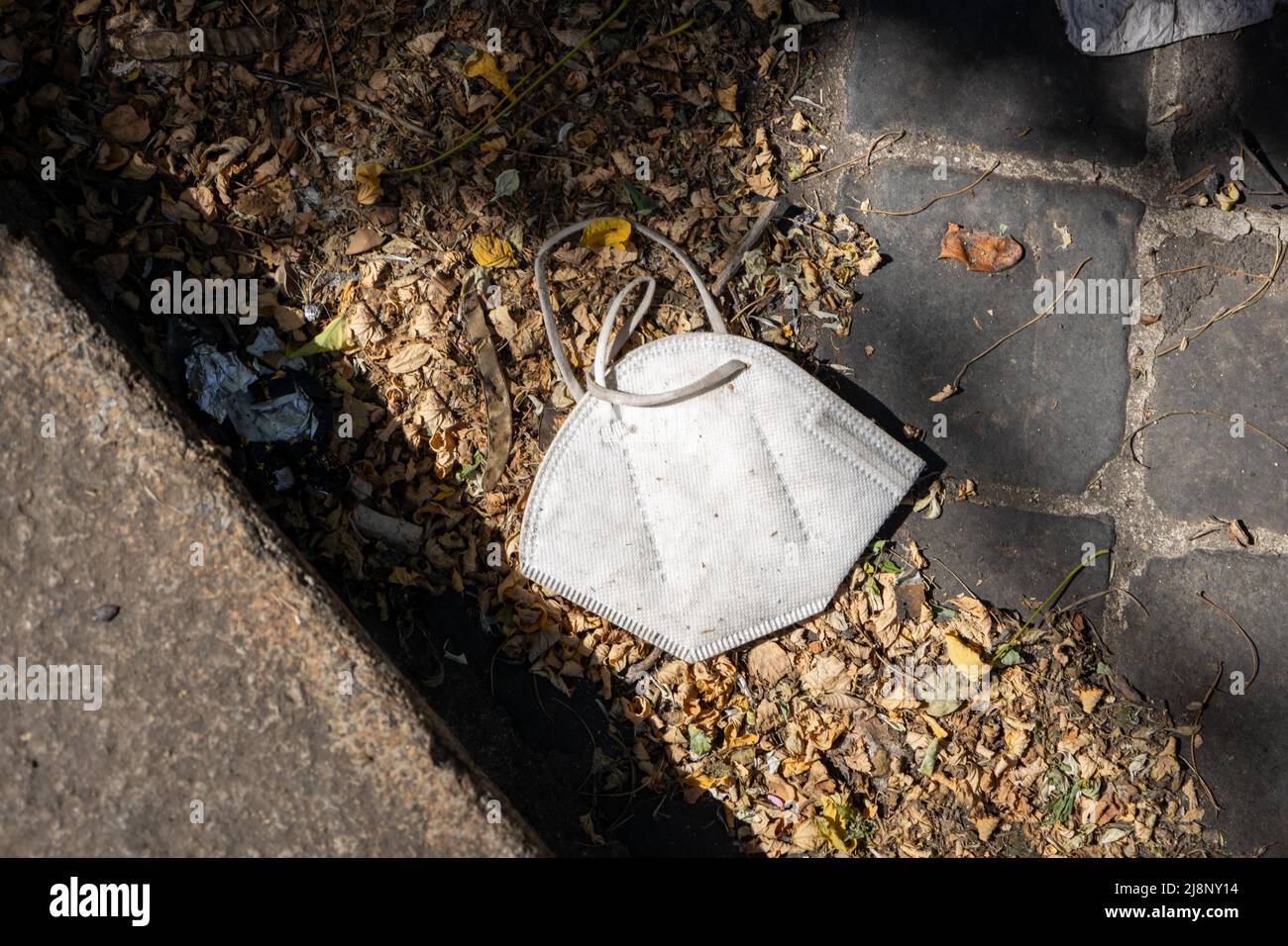 New post-pandemic garbage. Face masks thrown in the streets after the ...