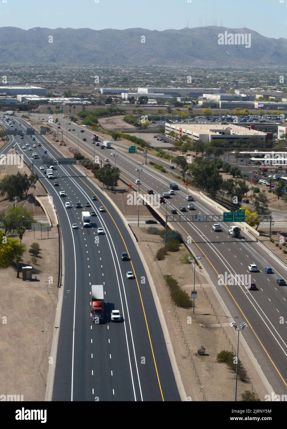 View from the window of a passenger airplane as it flies over ...