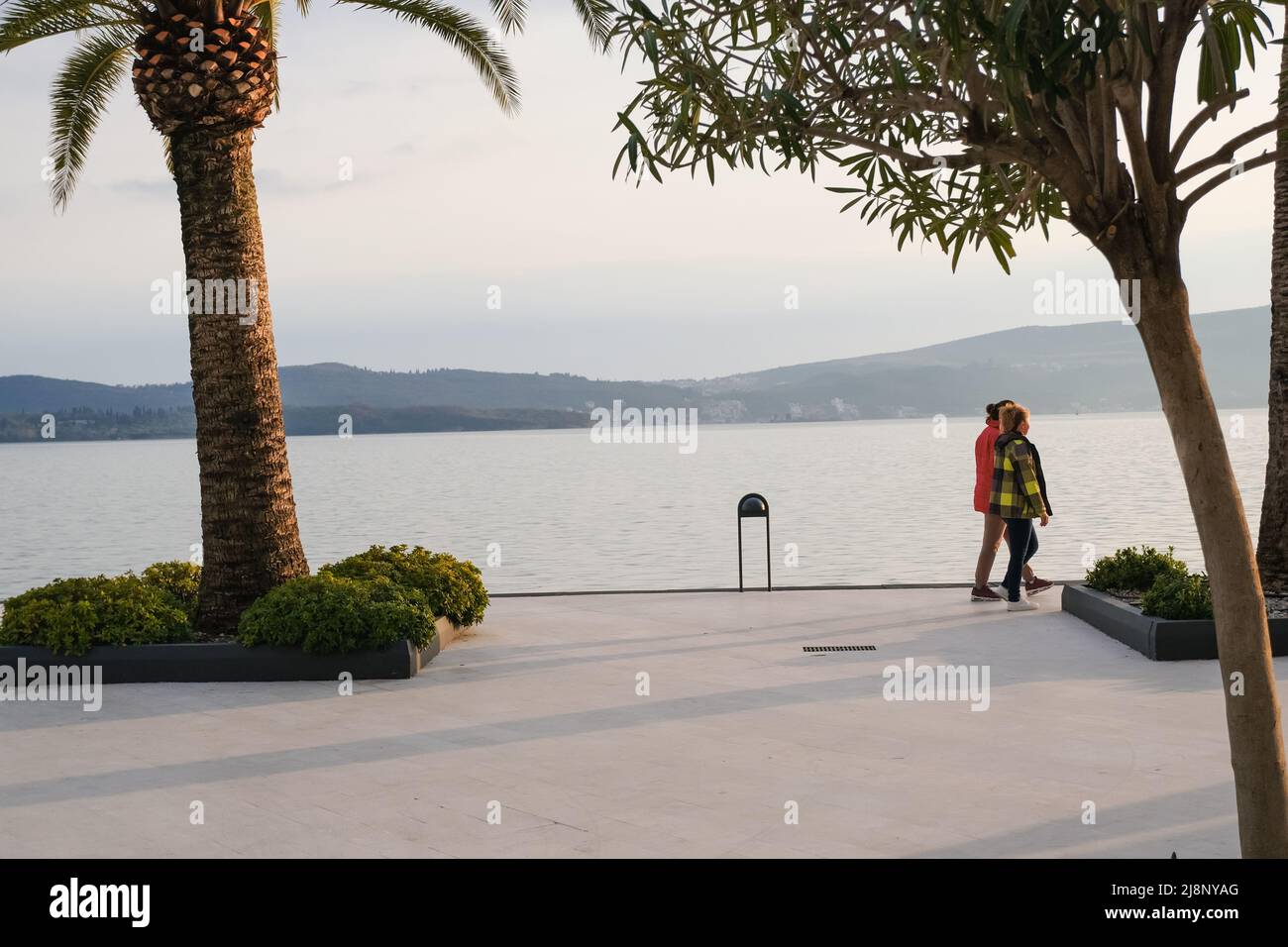 walking on the beach with beautiful landscape. sport exercise for ...