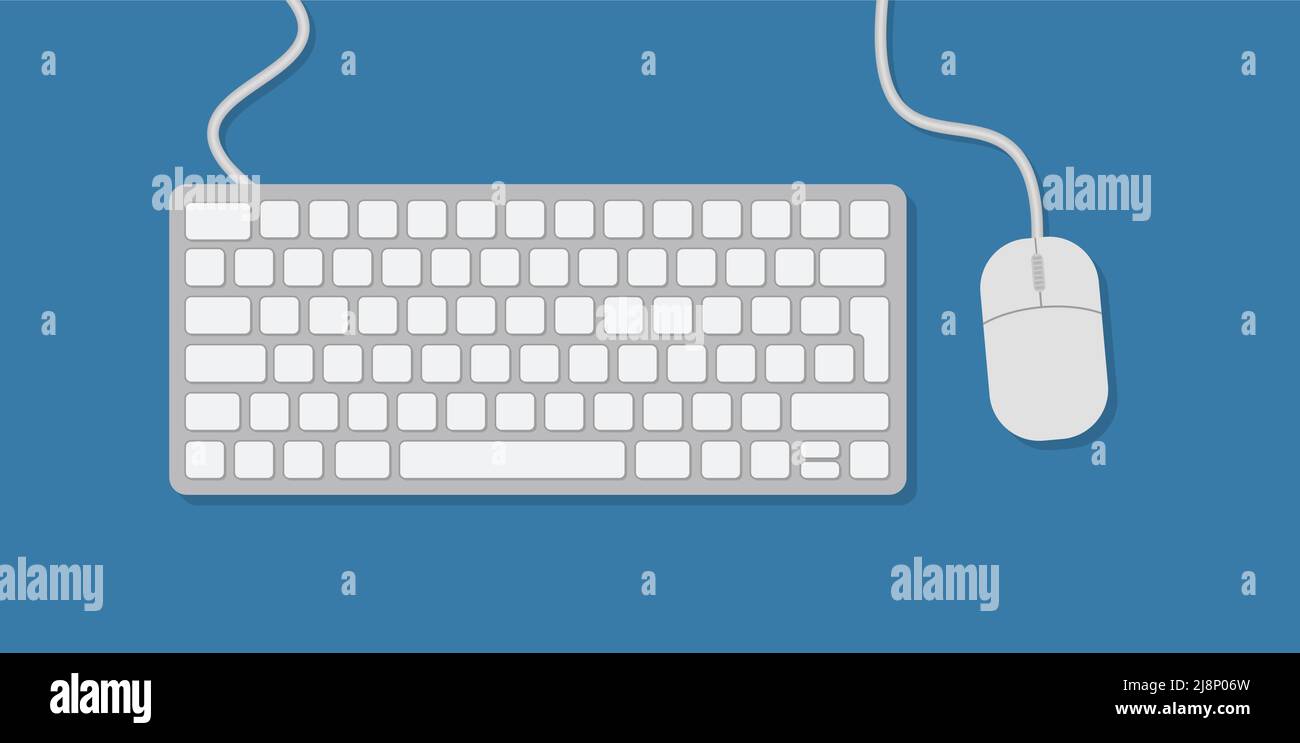 Keyboard and mouse vector set. keyboards and mouse white colors with ...