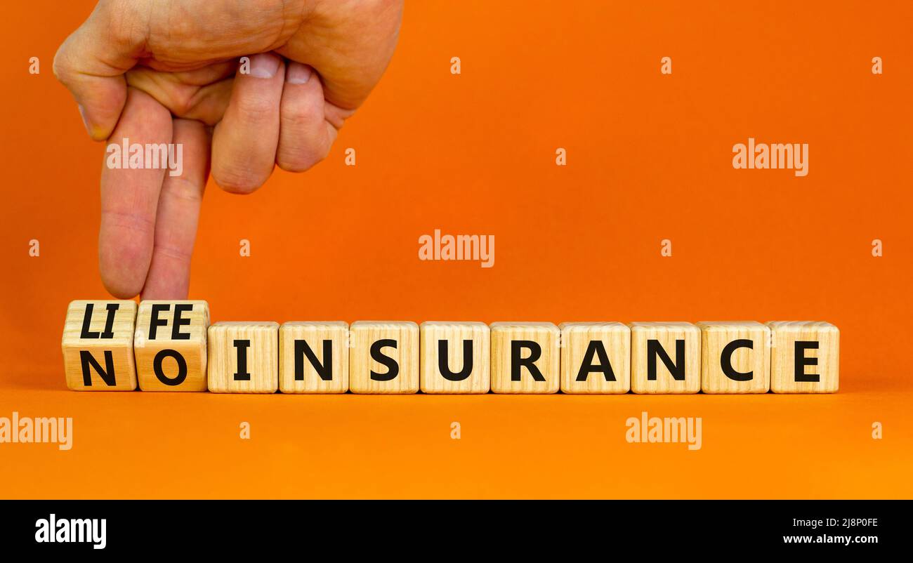 Life insurance symbol. Businessman turns cubes and changes concept ...