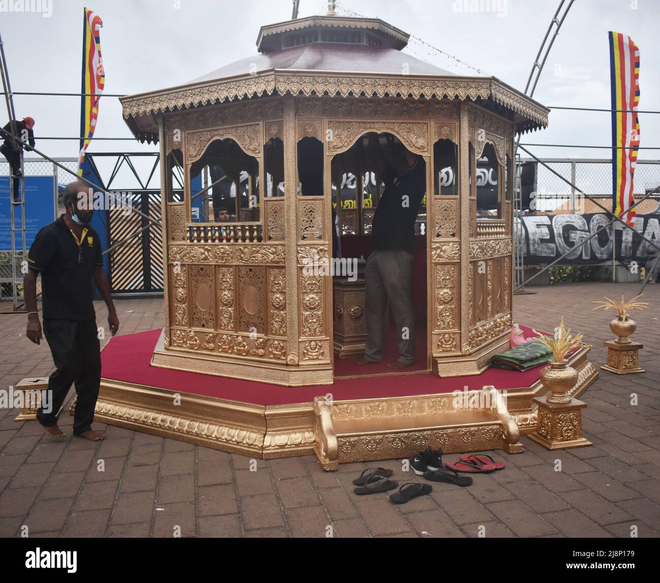 A pirith mandapa been constructed for pirith ceremony for vesak at the ...
