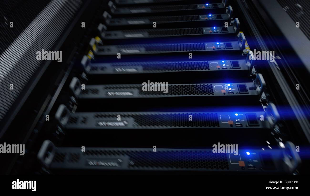 Big High Tech Server Data Center. Network and Internet ...