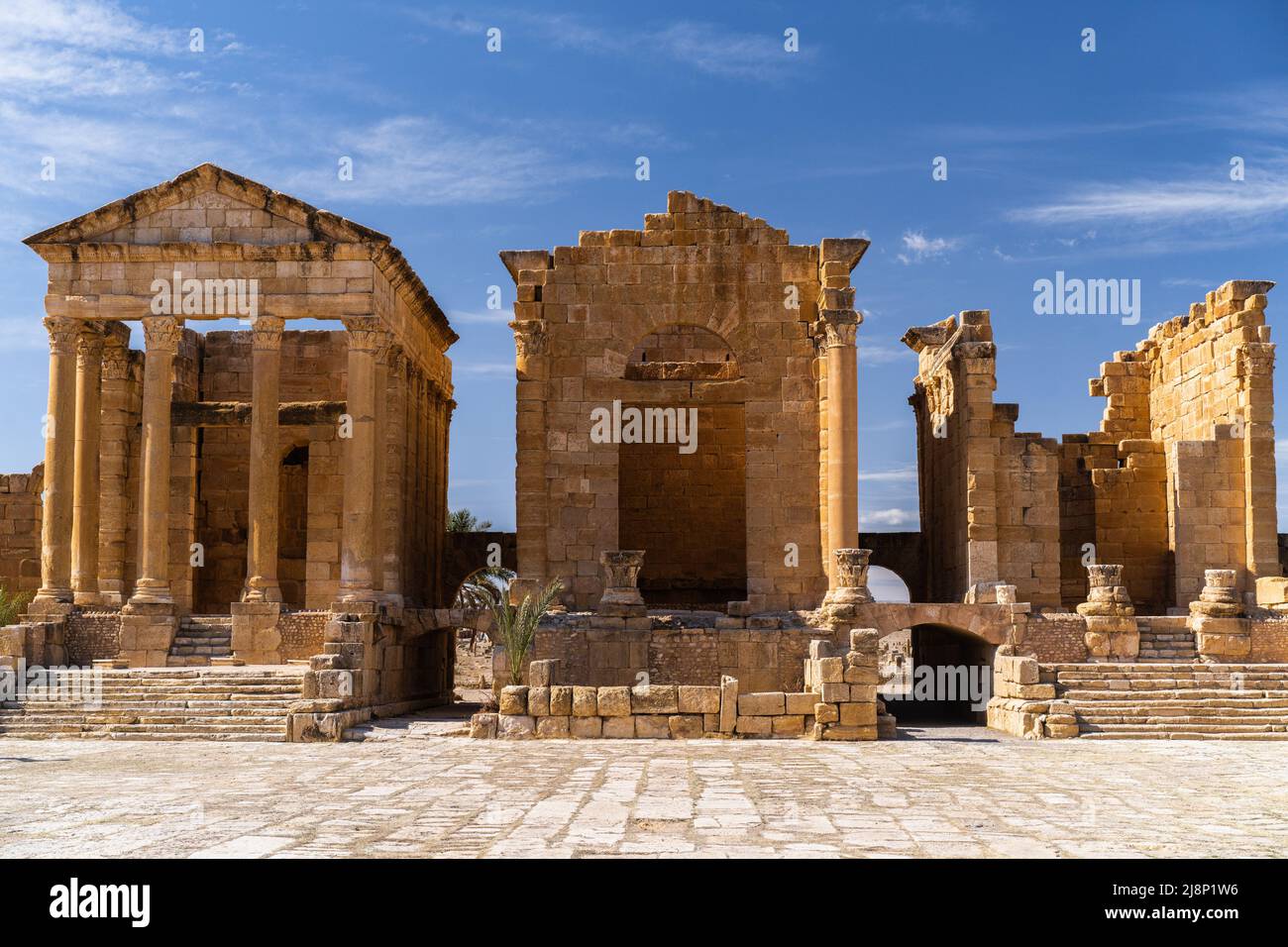 Ruins of the ancient Sufetula town, modern Sbeitla, Tunisia Stock Photo ...