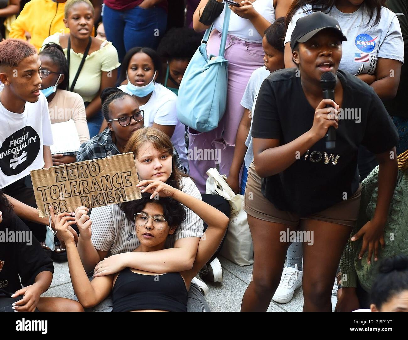 Stellenbosch, South Africa. 17th May, 2022. Students protest against a ...