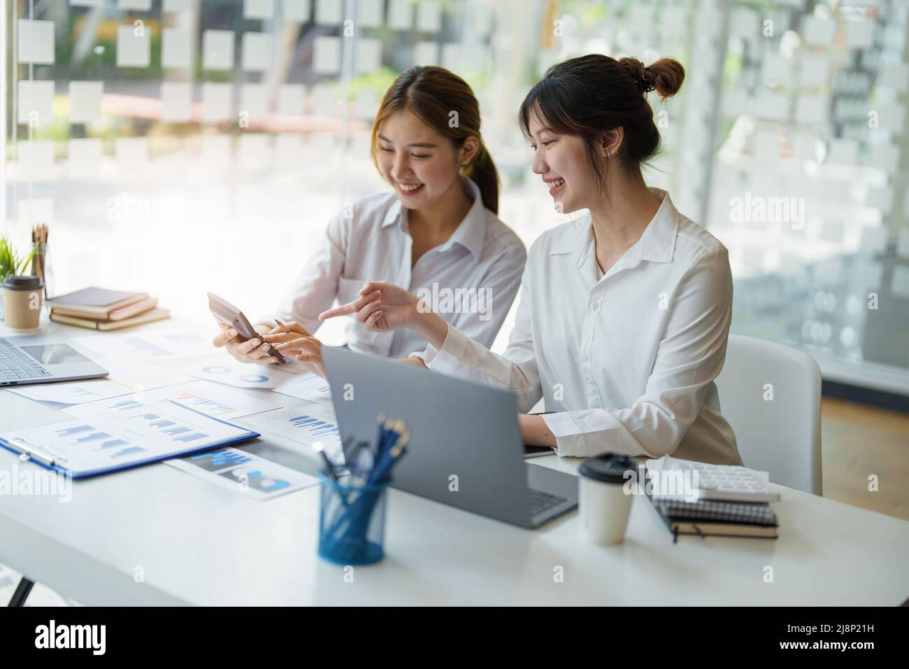 financial, Planning, Marketing and Accounting, portrait of Asian woman ...