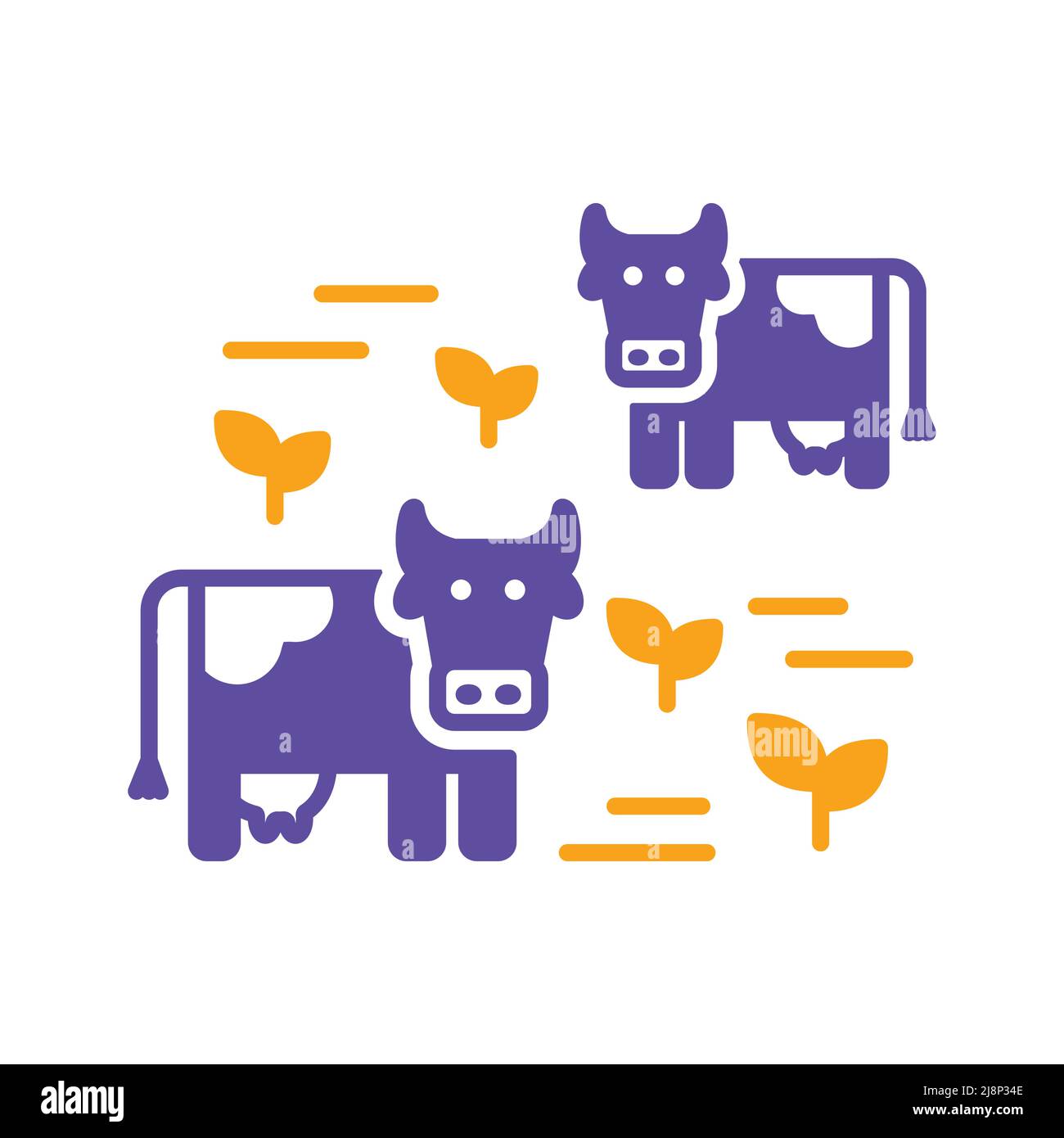 Cow on a pasture glyph icon. Agriculture sign. Graph symbol for your ...