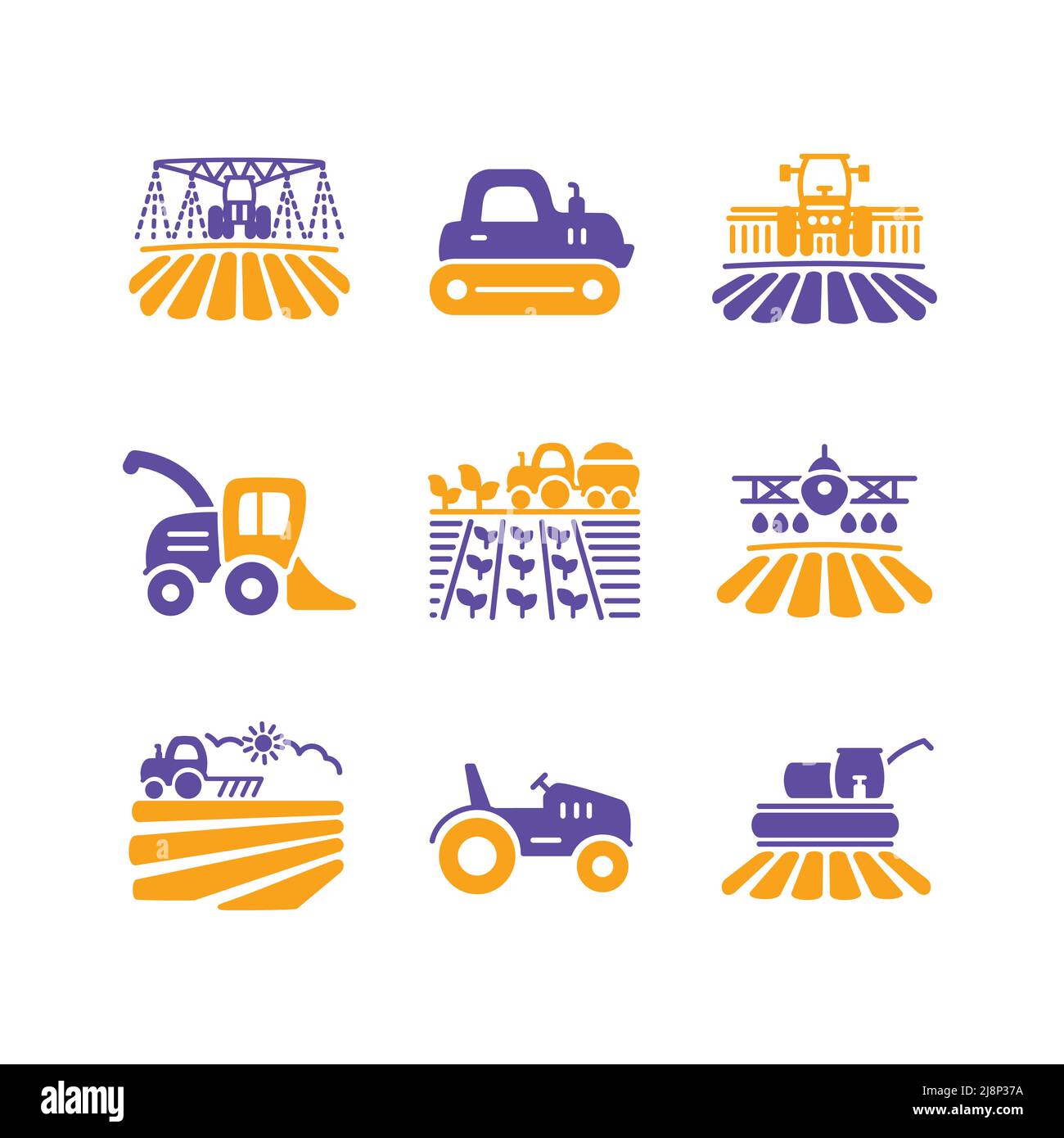 Farm Field glyph isolated vector icon. Agriculture transport sign ...