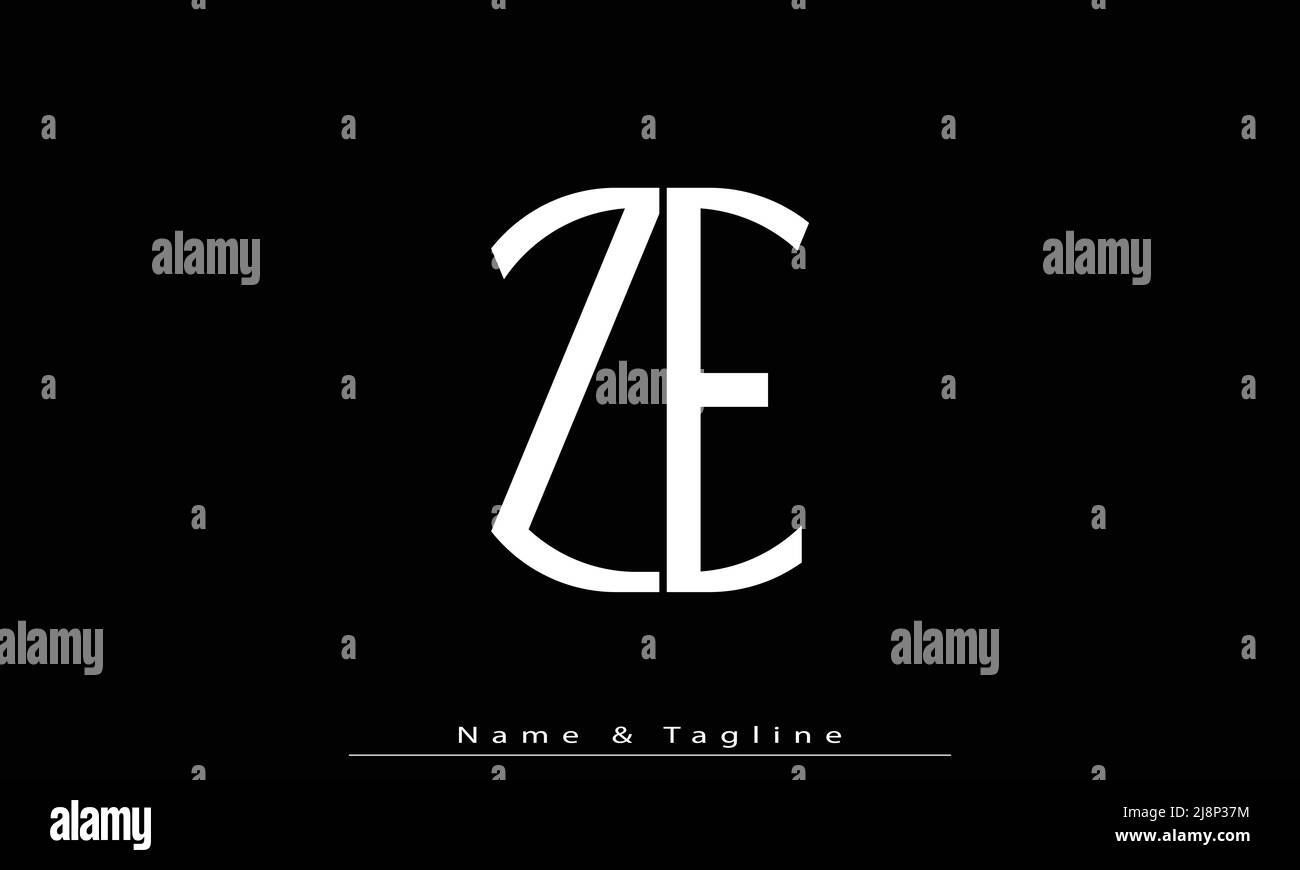 Alphabet letters Initials Monogram logo ZE , EZ Stock Vector Image ...