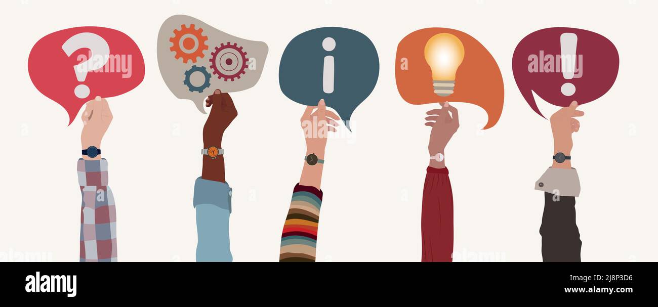 Raised hand questions Stock Vector Images - Alamy