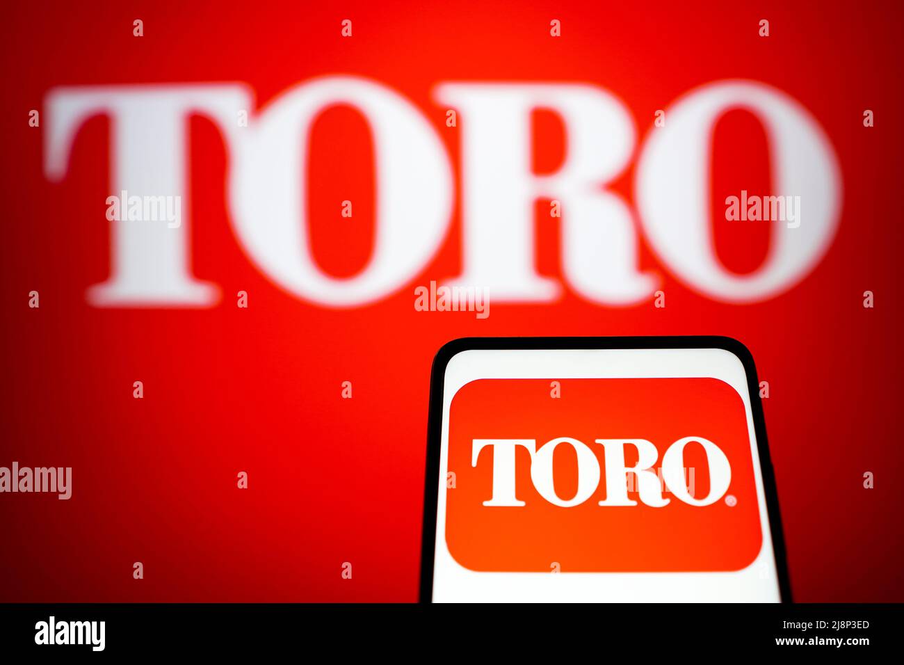 In this photo illustration the Toro Company logo seen displayed on a ...