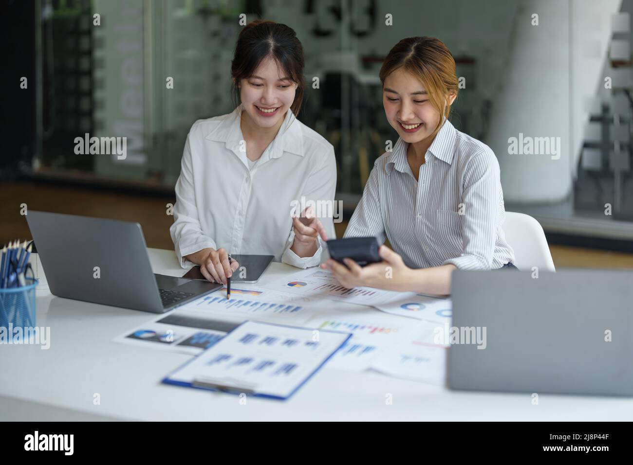 financial, Planning, Marketing and Accounting, portrait of Asian woman ...