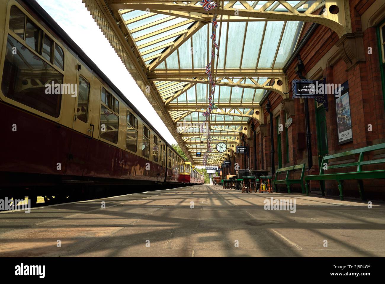 Platform scene at the Great central Railway, Loughborough ...