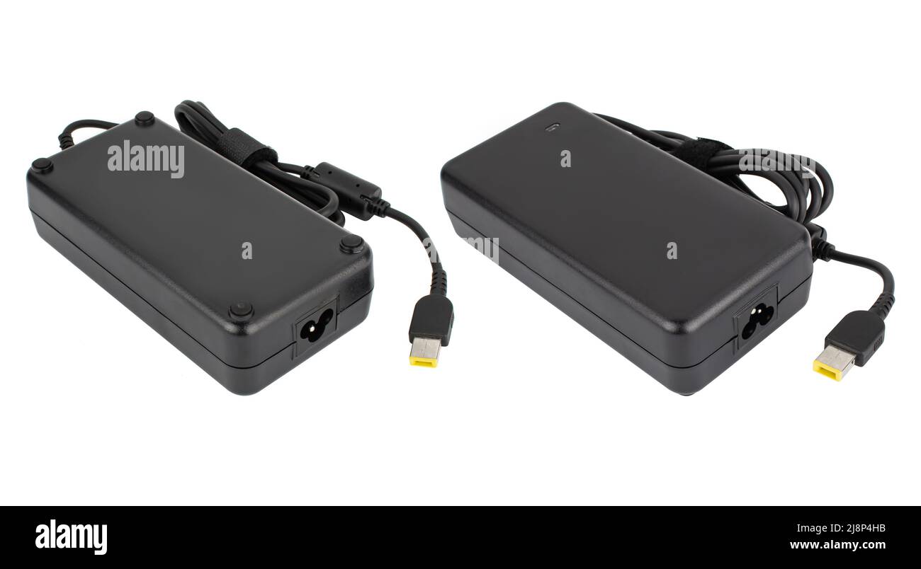 laptop power adapter, laptop accessory, isolated on white background ...