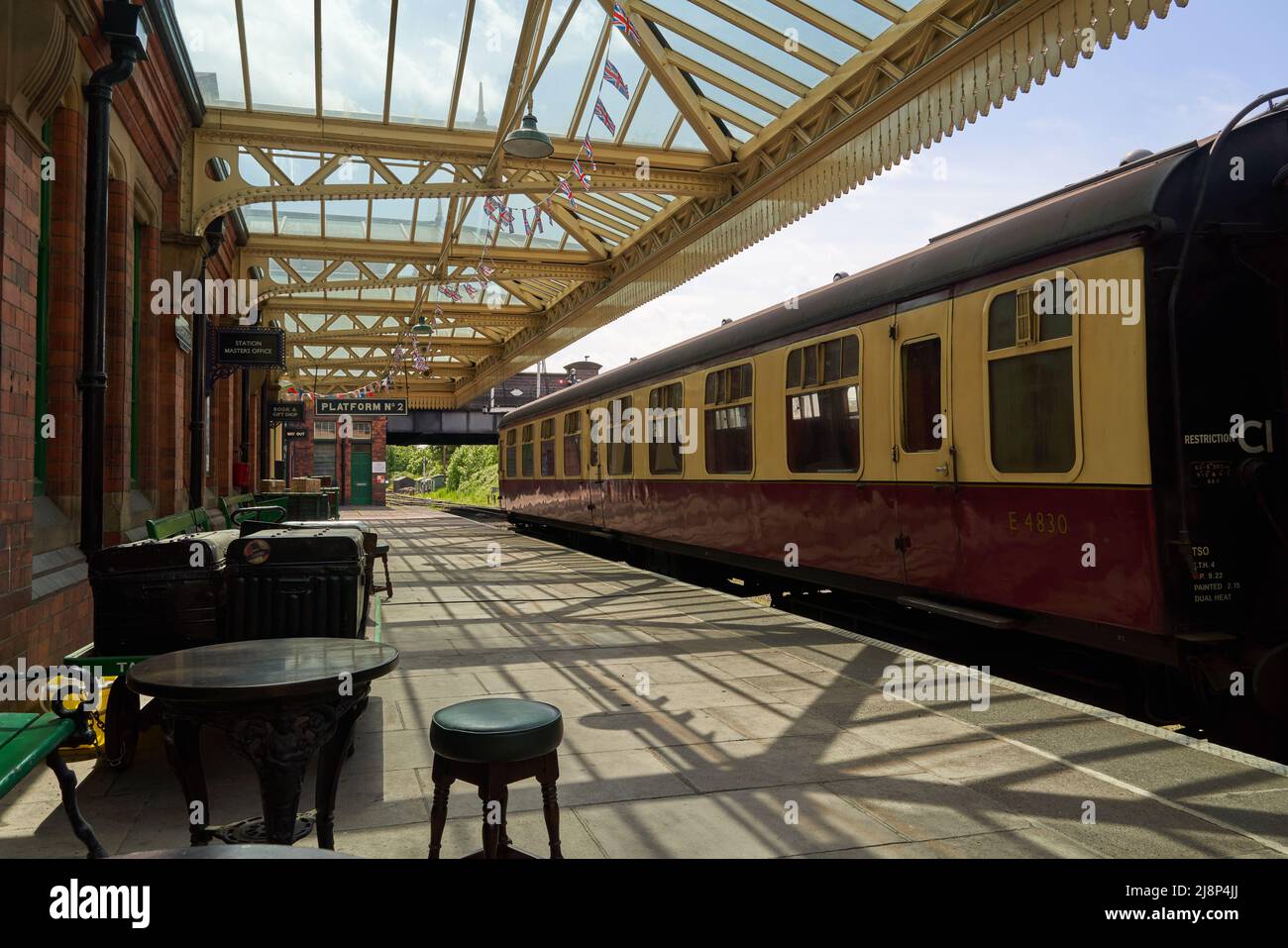 Platform scene at the Great central Railway, Loughborough ...