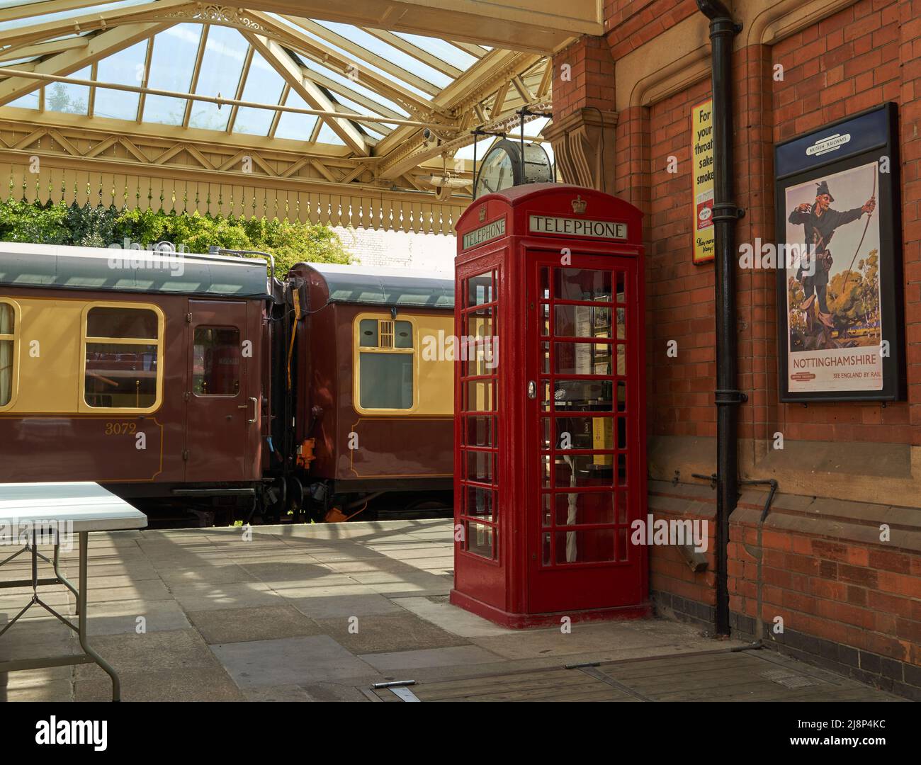 Platform scene at the Great central Railway, Loughborough ...