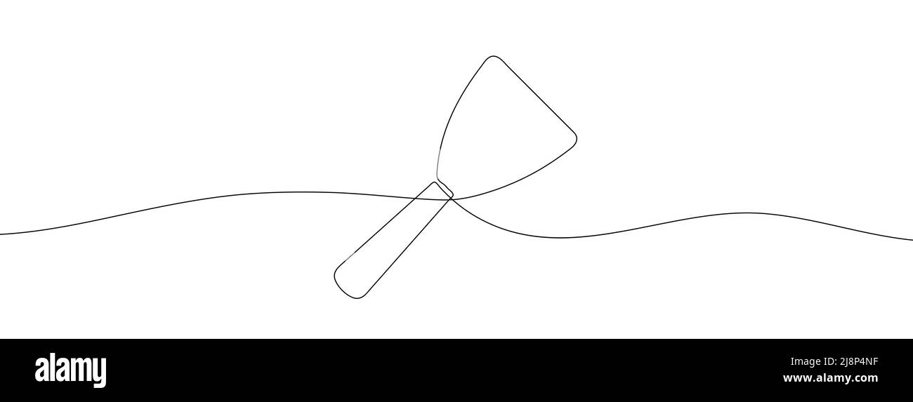 Continuous line drawing of trowel. Trowel linear icon. One line drawing ...