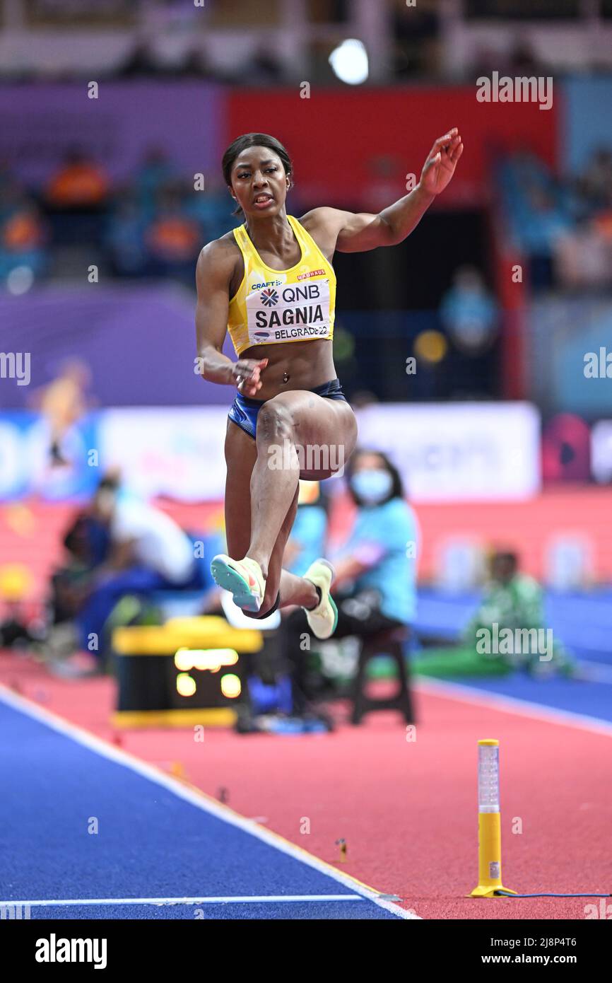 Khaddi Sagnia participating in the Belgrade 2022 World Indoor ...