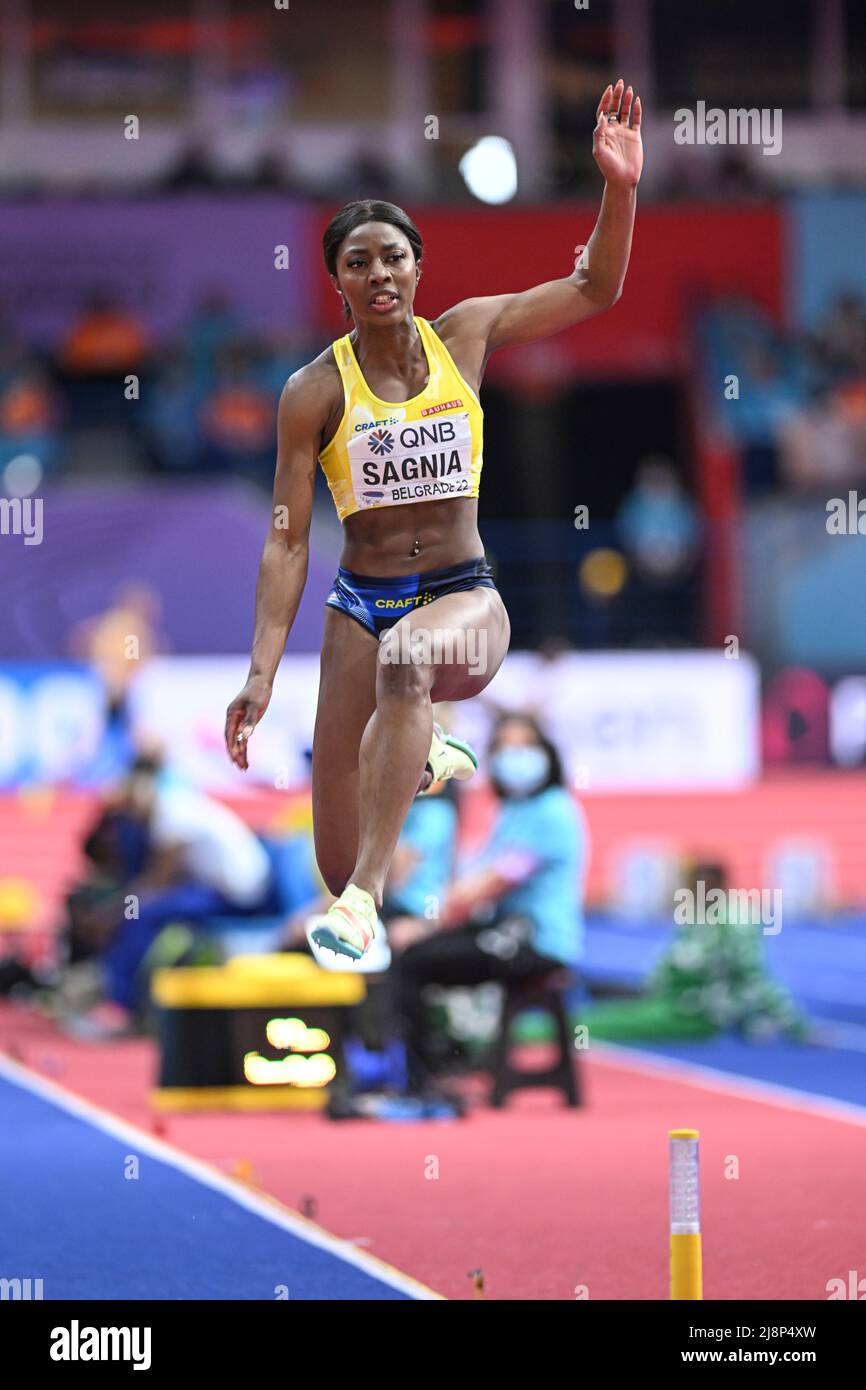 Khaddi Sagnia participating in the Belgrade 2022 World Indoor ...