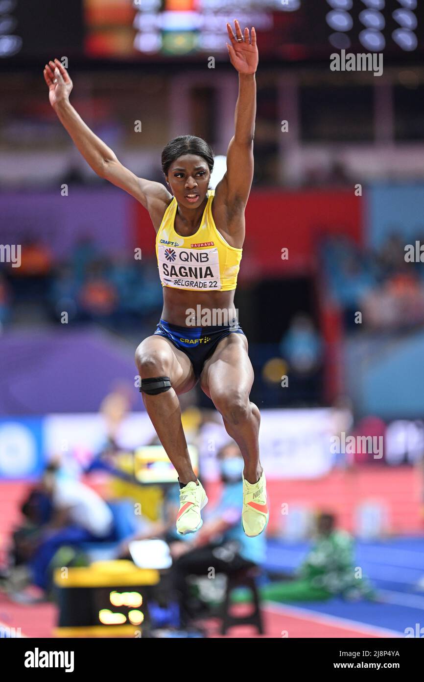 Khaddi Sagnia participating in the Belgrade 2022 World Indoor ...