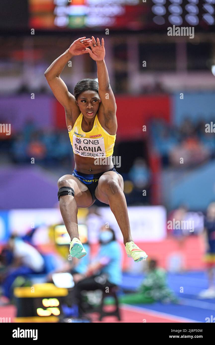 Khaddi Sagnia participating in the Belgrade 2022 World Indoor ...