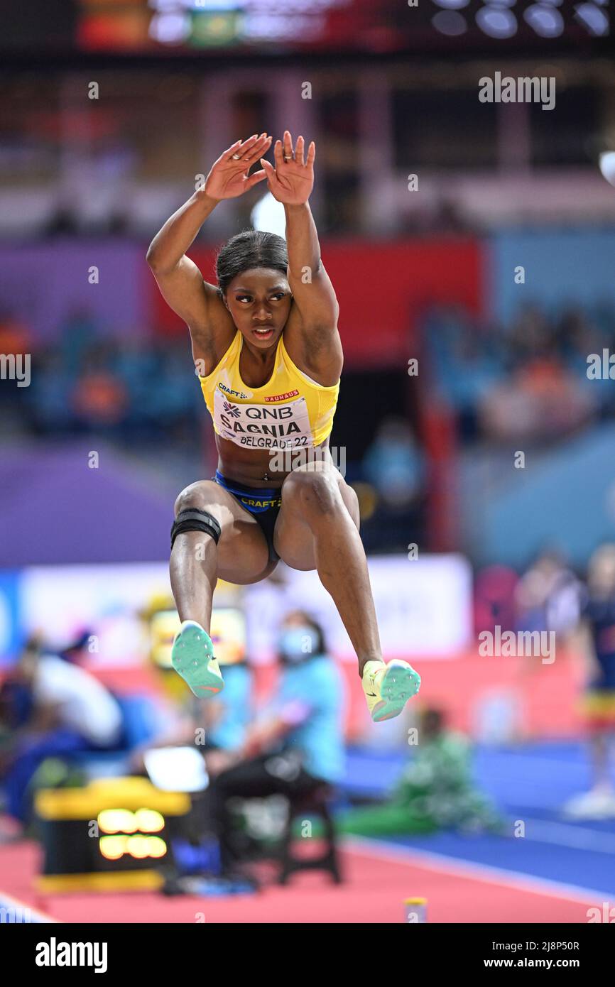 Khaddi Sagnia participating in the Belgrade 2022 World Indoor ...