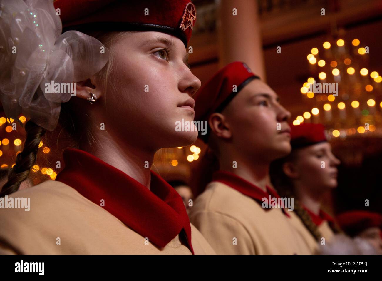 Moscow Russia 17th May 2022 Cadets Of The All Russia Yunarmia